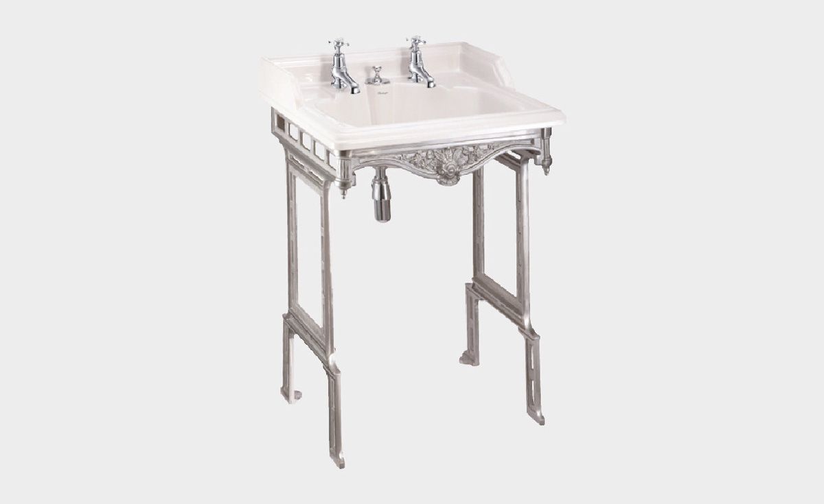 Classic Rectangle 650 Basin with Invisible Overflow & Traditional Stand ...