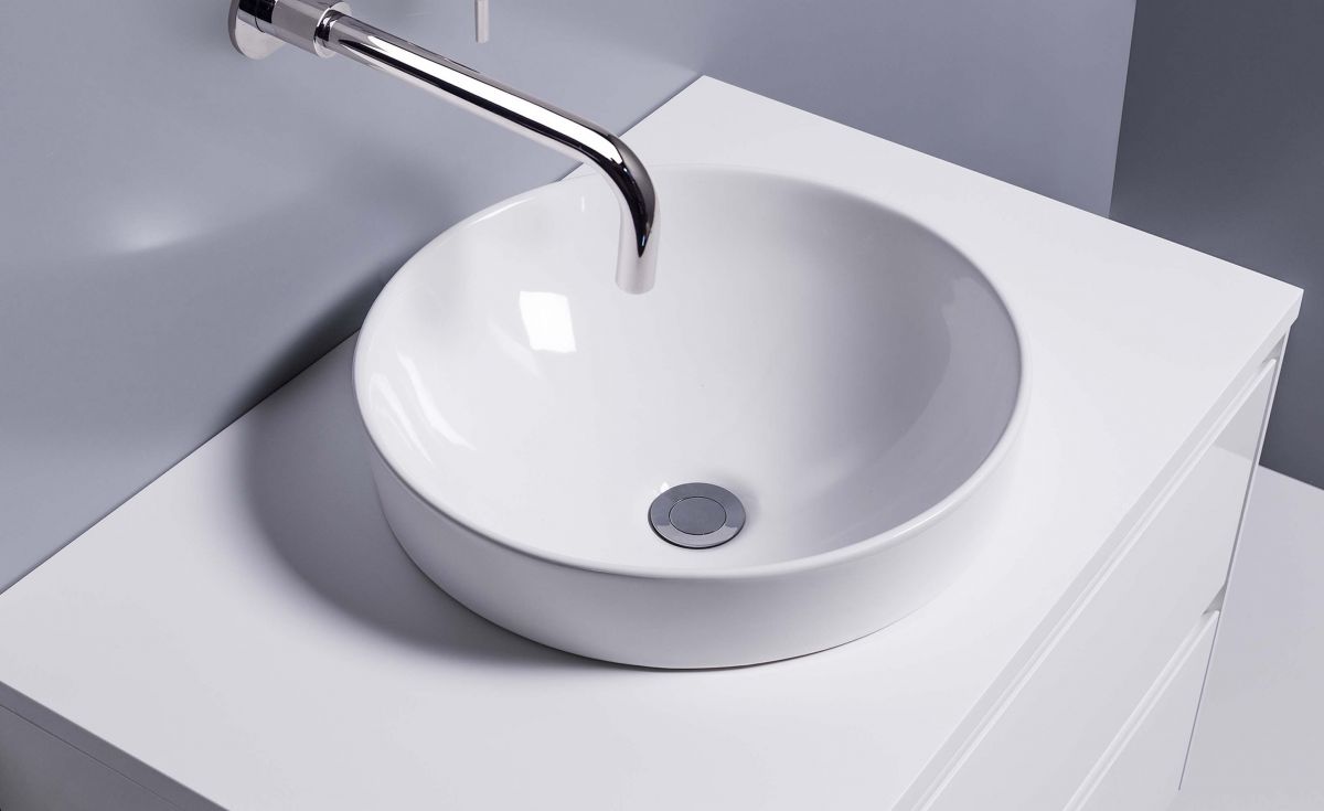 Sleek Round Semi-Recessed Basin • Bath Co