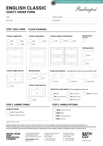 Order Forms • Bath Co