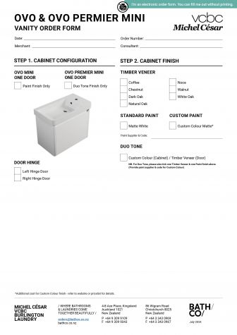 Order Forms • Bath Co