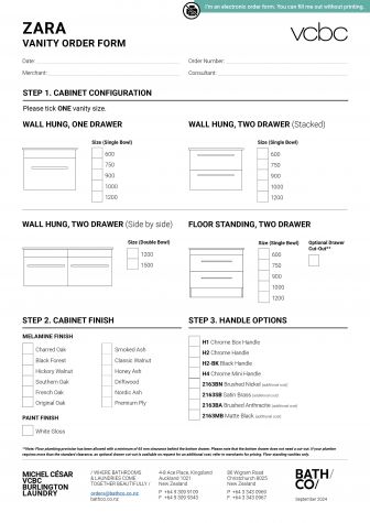 Order Forms • Bath Co